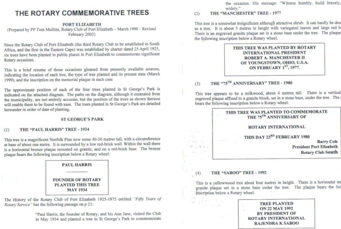 Friendship trees in Africa | Rotary Global History Fellowship (RGHF)