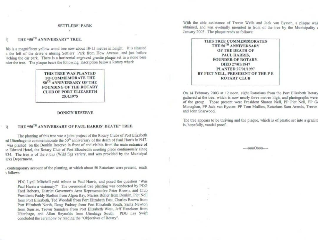 Friendship trees in Africa | Rotary Global History Fellowship (RGHF)